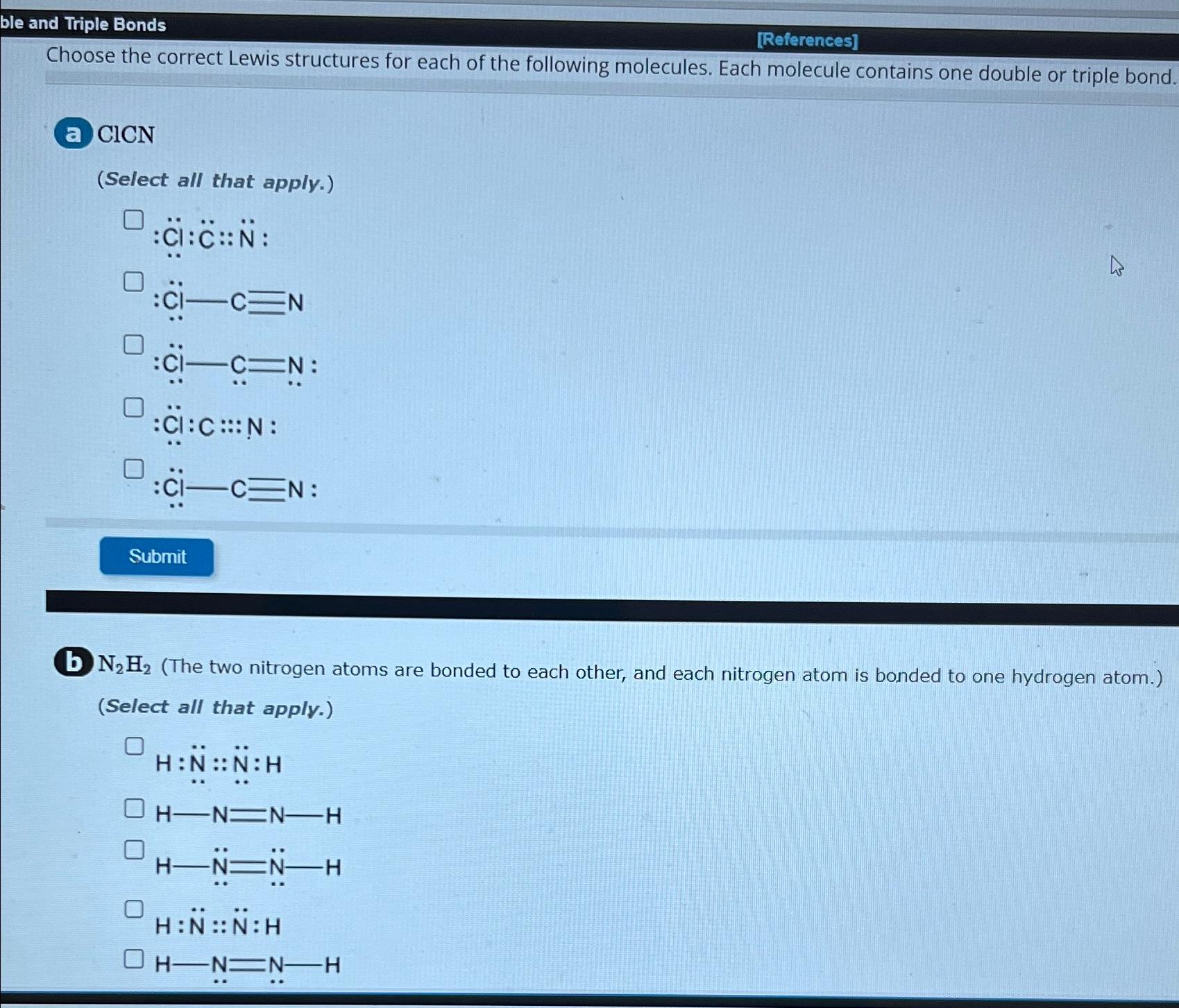Solved ble and Triple Bonds[References]Choose the correct | Chegg.com