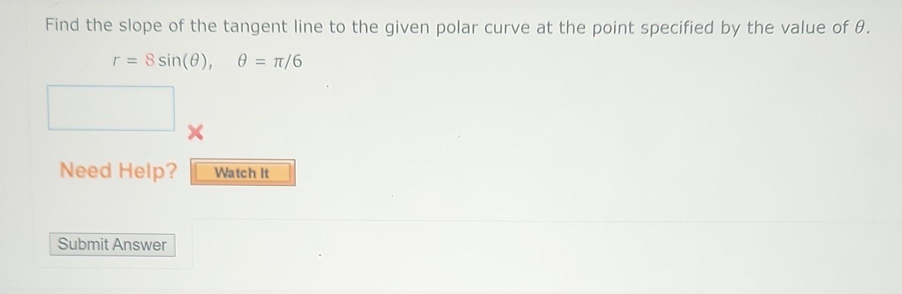 Solved Find the slope of the tangent line to the given polar | Chegg.com