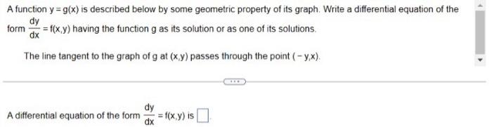 Solved A function y=g(x) is described below by some | Chegg.com