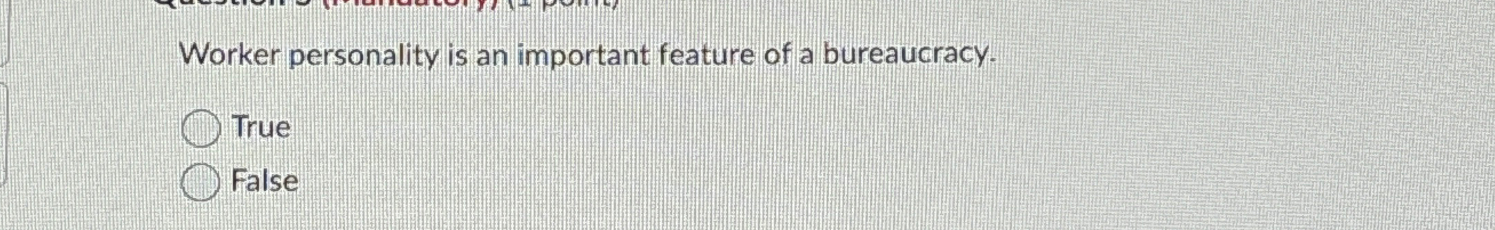 Solved Worker personality is an important feature of a | Chegg.com
