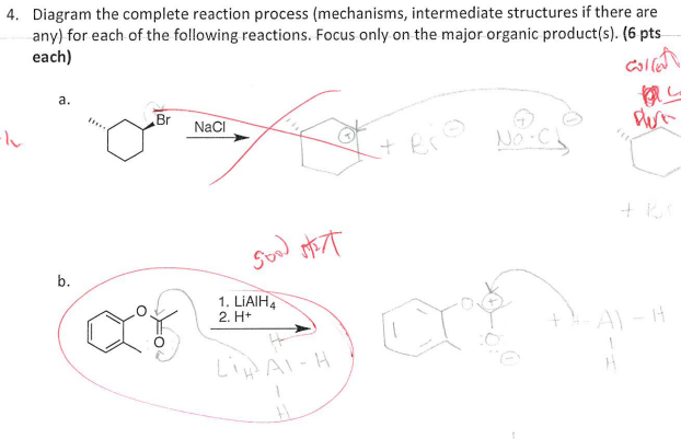 Solved Diagram the complete reaction process (mechanisms, | Chegg.com