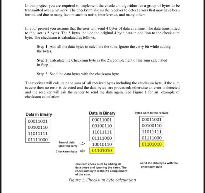 In this project you are required to implement the | Chegg.com