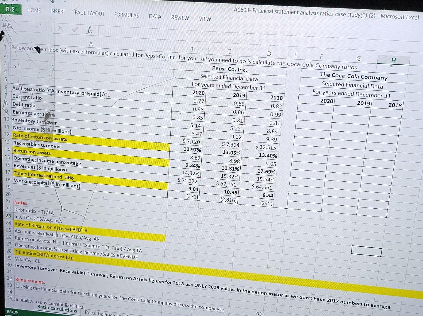 Solved Financial Statement Analysis case O @ E Attached | Chegg.com