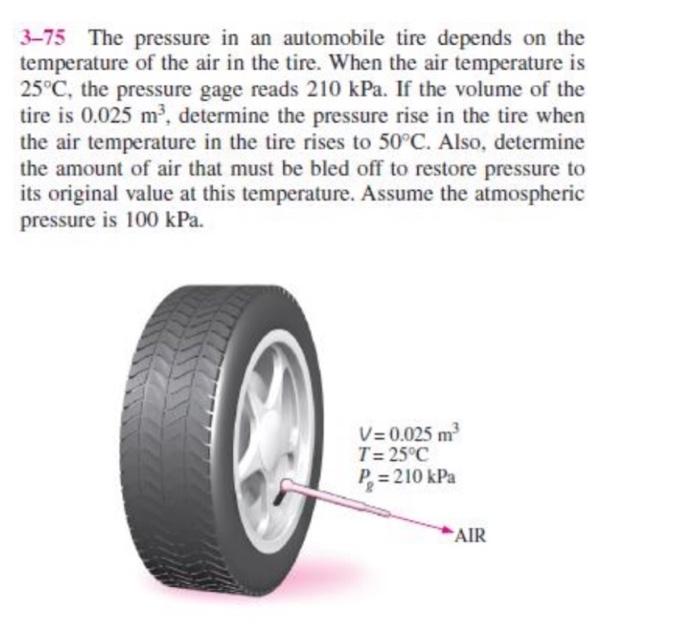 Solved 3-75 The pressure in an automobile tire depends on | Chegg.com