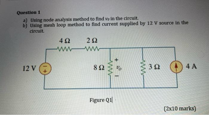 Solved a) Using node analysis method to find vo in the | Chegg.com