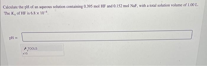 Solved Calculate the pH of an aqueous solution containing | Chegg.com