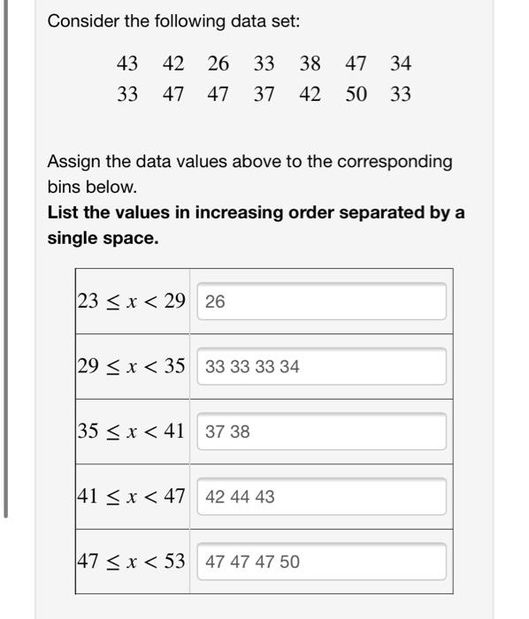 Solved Consider the following data set: 43 42 26 33 47 47 37 | Chegg.com