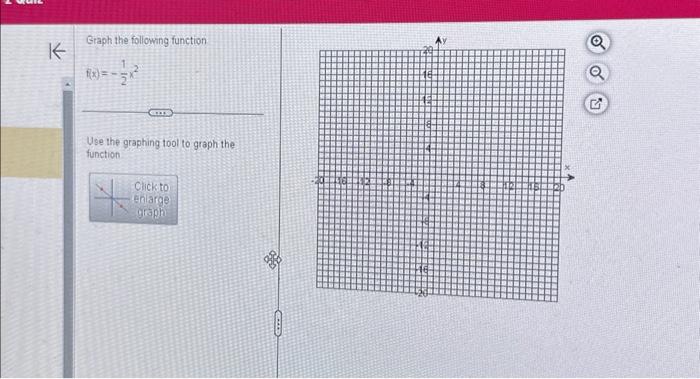 Solved Graph the following function f(x)=−21x2 Use the | Chegg.com