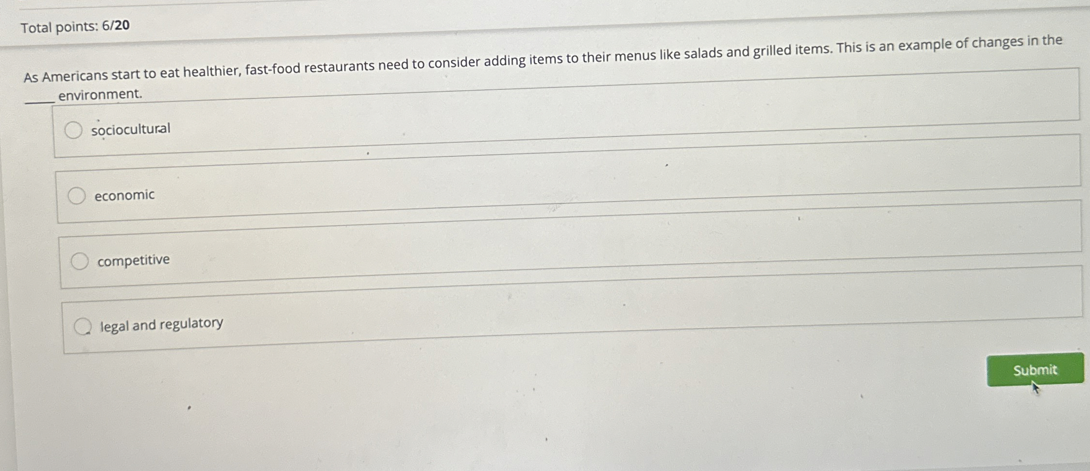 Solved Total points: 6/20As Americans start to eat | Chegg.com