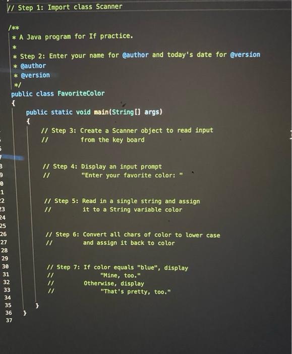Solved V/ Step 1: Import class Scanner /** * A Java program | Chegg.com