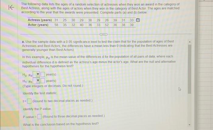 Solved The following data lists the ages of a random | Chegg.com