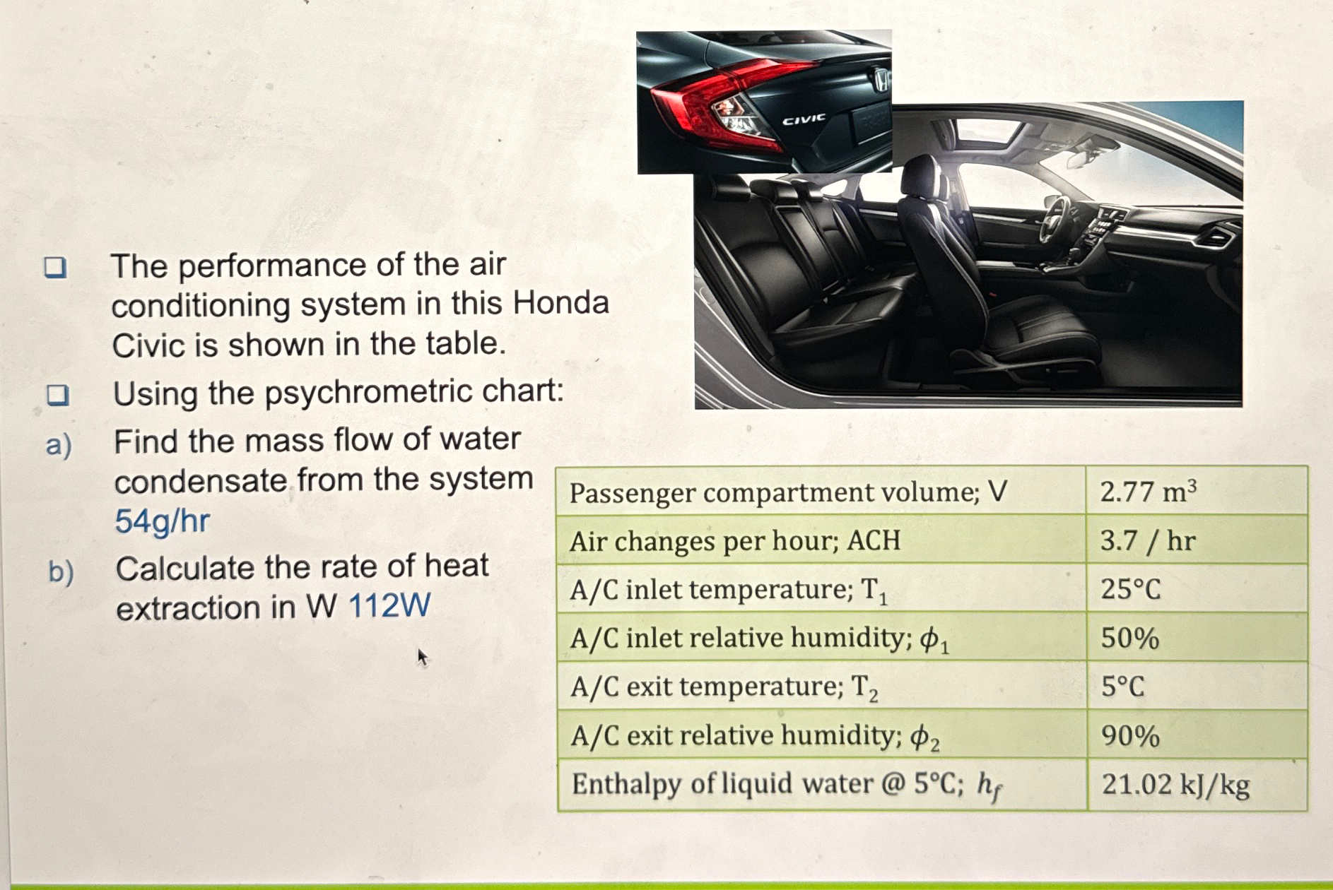 Solved The performance of the air conditioning system in | Chegg.com