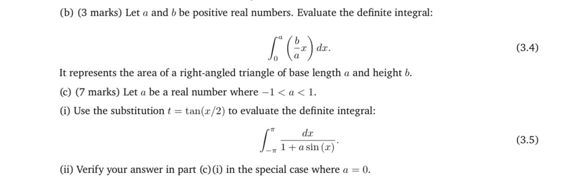 Solved (b) (3 ﻿marks) ﻿Let a and b ﻿be positive real | Chegg.com