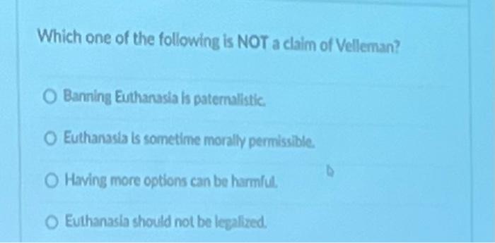 Which one of the following is NOT a claim of | Chegg.com