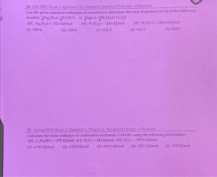 Solved 56. Fall 2007, Exam 1, Question 24, Chapter 6, | Chegg.com