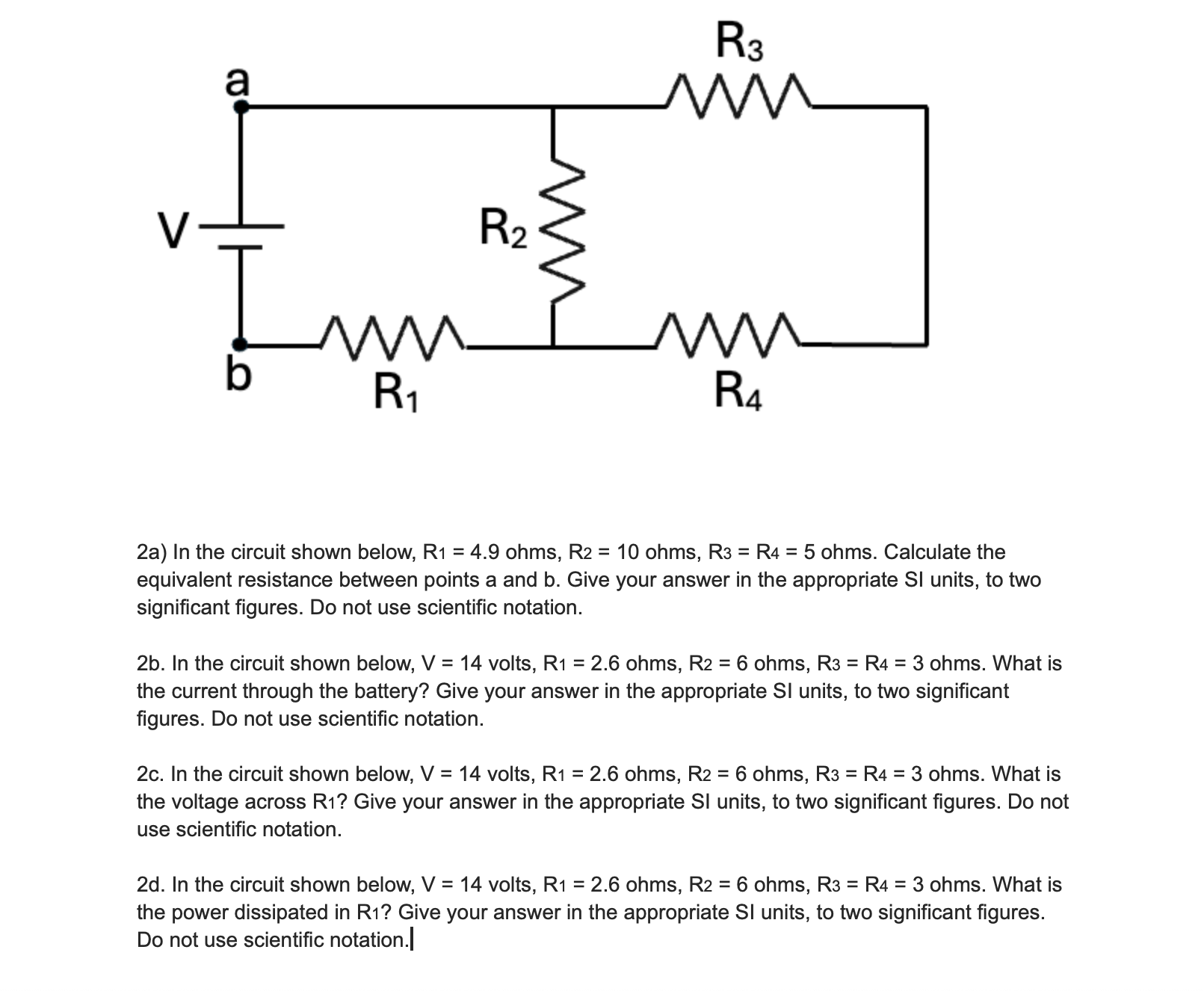 Solved 2a In ﻿the circuit shown below, R1=4.9 ﻿ohms, R2=10 | Chegg.com