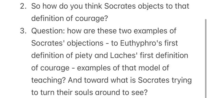 2. So how do you think Socrates objects to that | Chegg.com