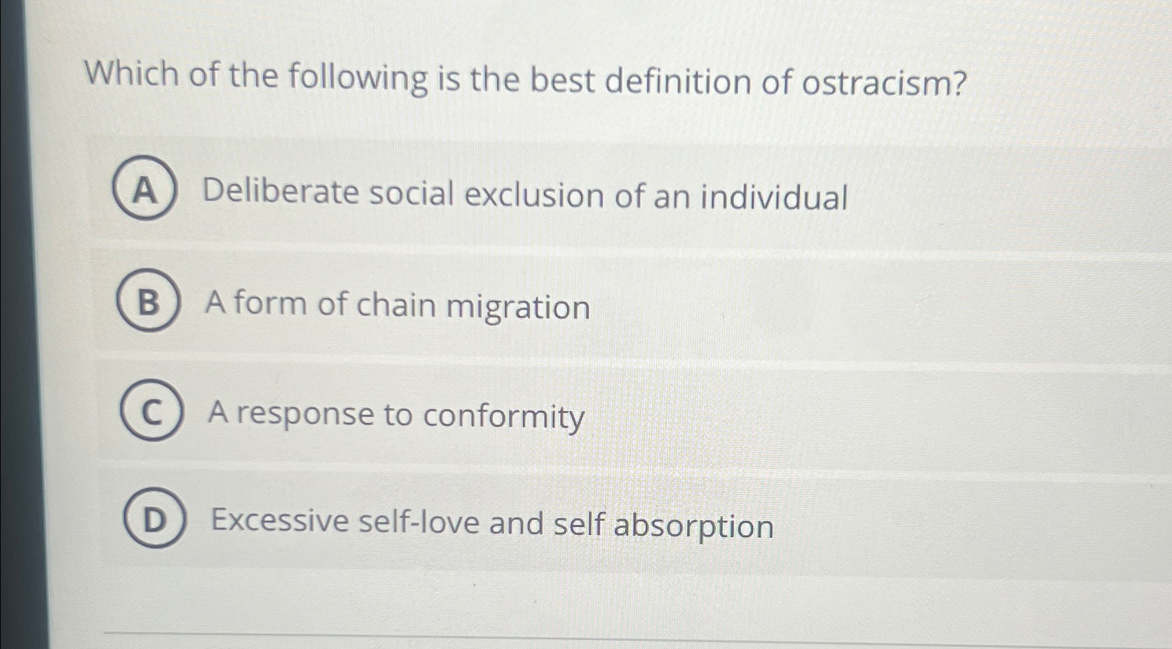 Solved Which of the following is the best definition of | Chegg.com