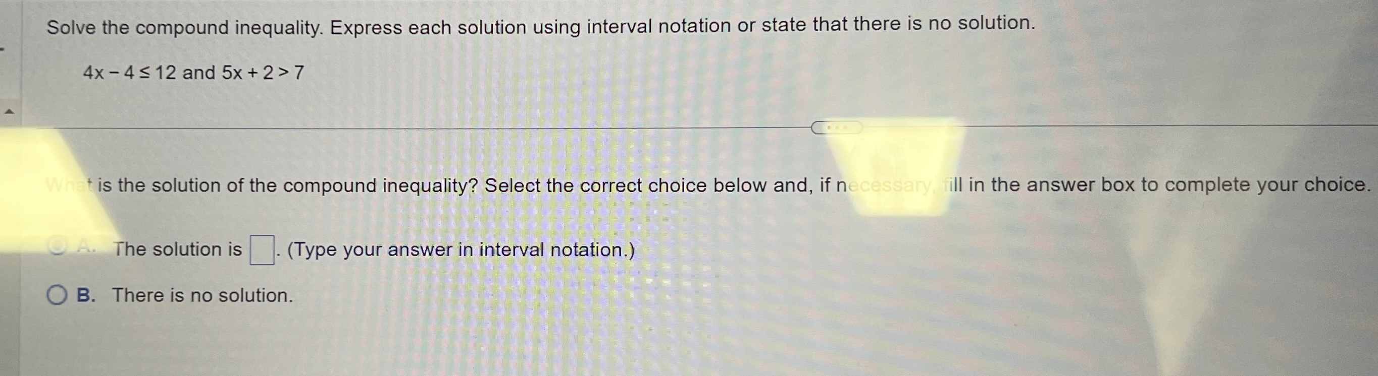 Solved Solve the compound inequality. Express each solution | Chegg.com
