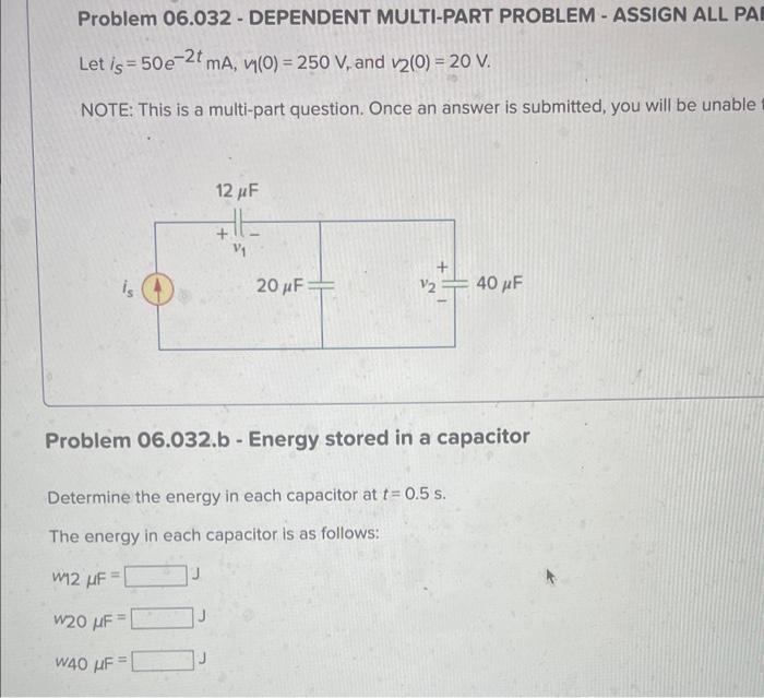 Solved Problem 06.032 - DEPENDENT MULTI-PART PROBLEM - | Chegg.com