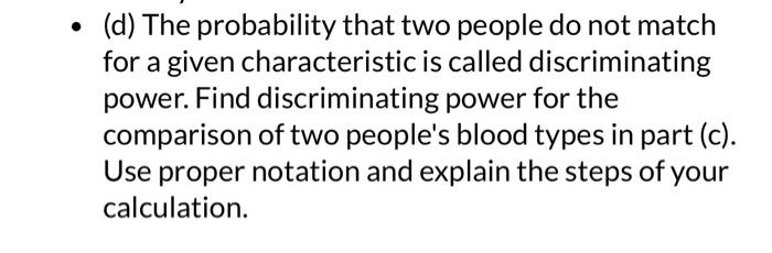 Solved 5. In forensic science, the probability that any two | Chegg.com