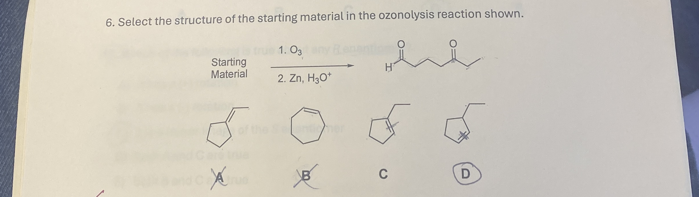 Select the structure of the starting material in the | Chegg.com