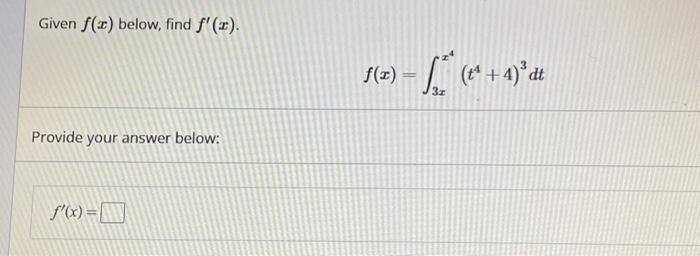 Solved Given \\( f(x) \\) below, find \\( f^{\\prime}(x) \\) | Chegg.com