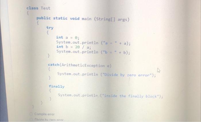 Solved llass Test public static void main (String[] args) \{ | Chegg.com