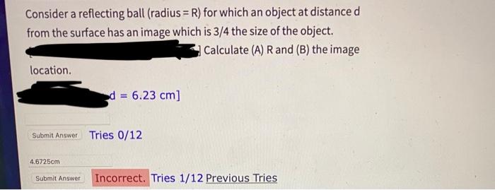 Solved Consider a reflecting ball (radius =R ) for which an | Chegg.com
