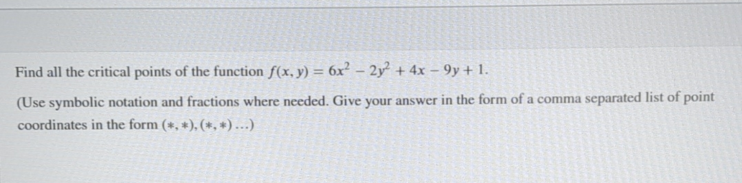 Solved Find all the critical points of the function | Chegg.com