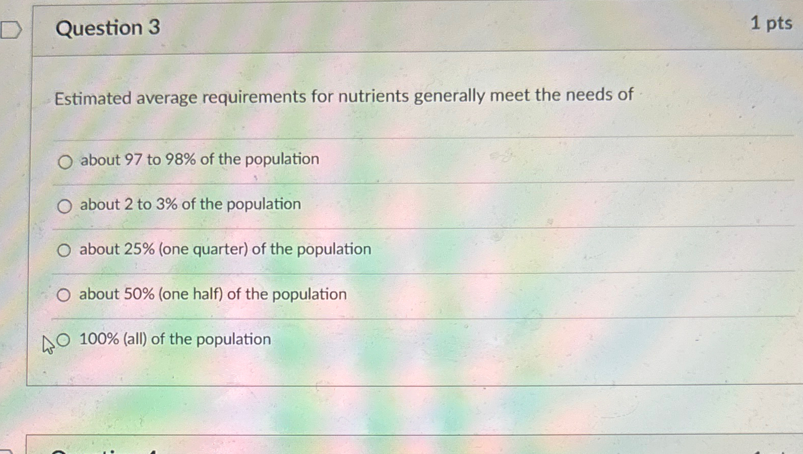 Solved Question 31 ﻿ptsEstimated average requirements for | Chegg.com