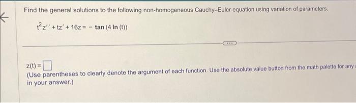 Solved Find the general solutions to the following | Chegg.com