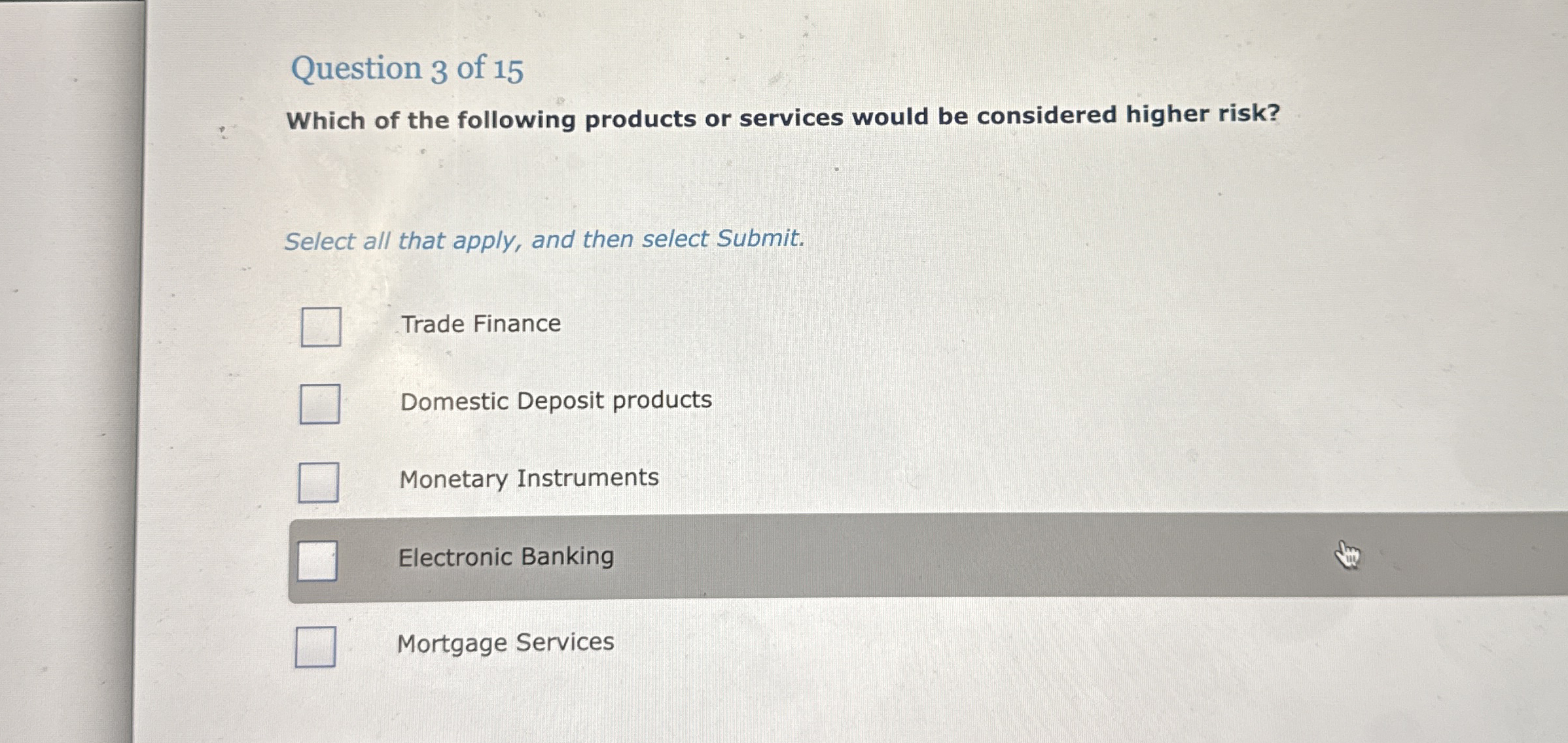 Solved Question 3 ﻿of 15Which of the following products or | Chegg.com