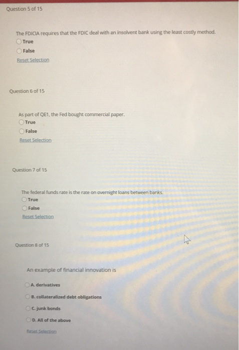 Solved Question 5 of 15 The FDICIA requires that the FDIC | Chegg.com