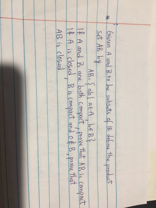 Solved . Given A and B to be subsets of Ir define the | Chegg.com