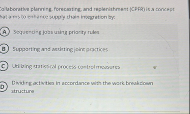 Solved Collaborative planning, forecasting, and | Chegg.com