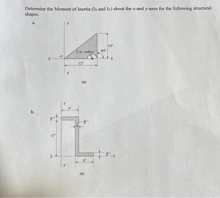 Solved Determine the Moment of Inertia (IX and Iy) about the | Chegg.com