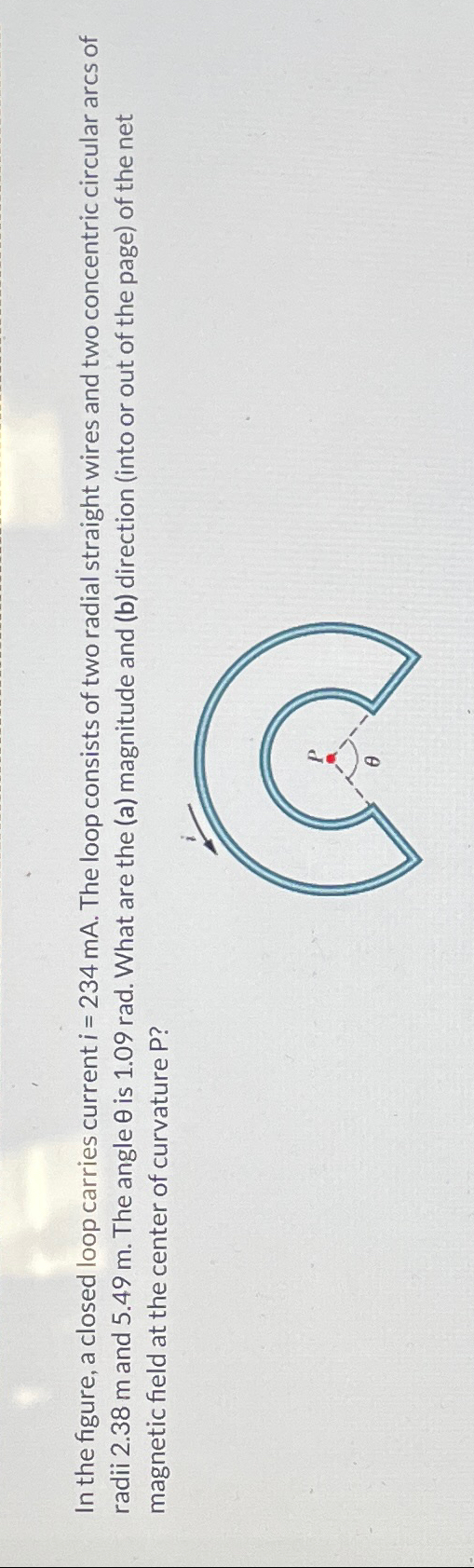 Solved In the figure, a closed loop carries current i=234mA. | Chegg.com