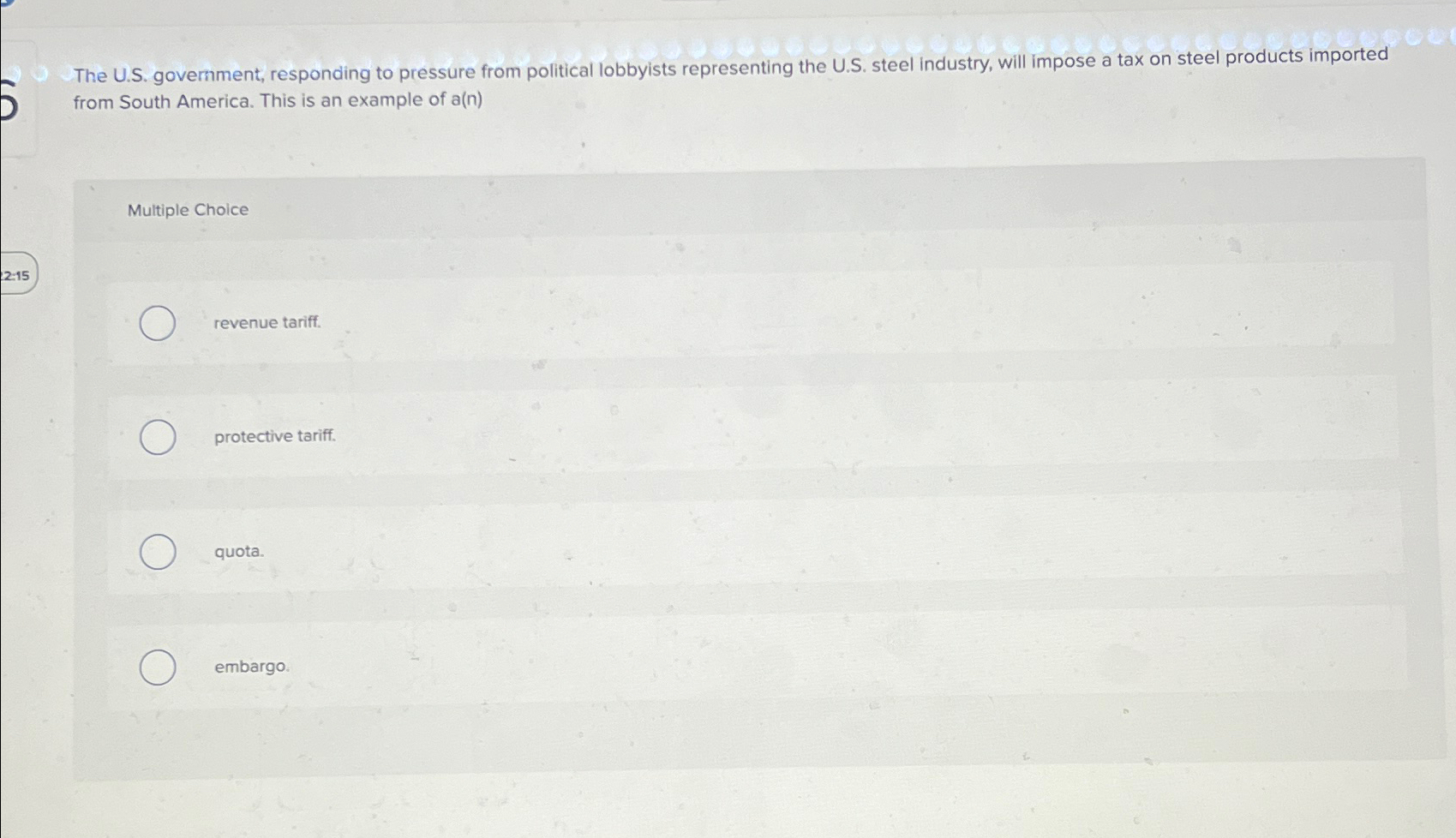 Solved The U.S. ﻿government, responding to pressure from | Chegg.com
