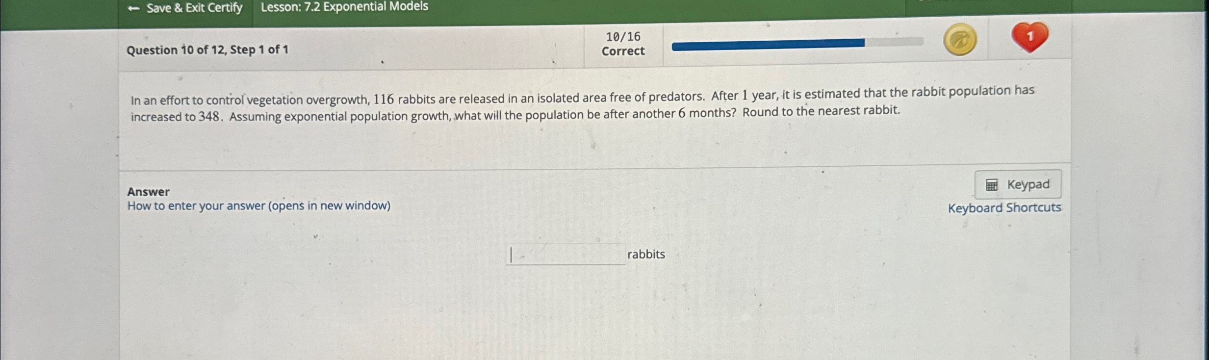 Solved Save & Exit CertifyLesson: 7.2 ﻿Exponential | Chegg.com