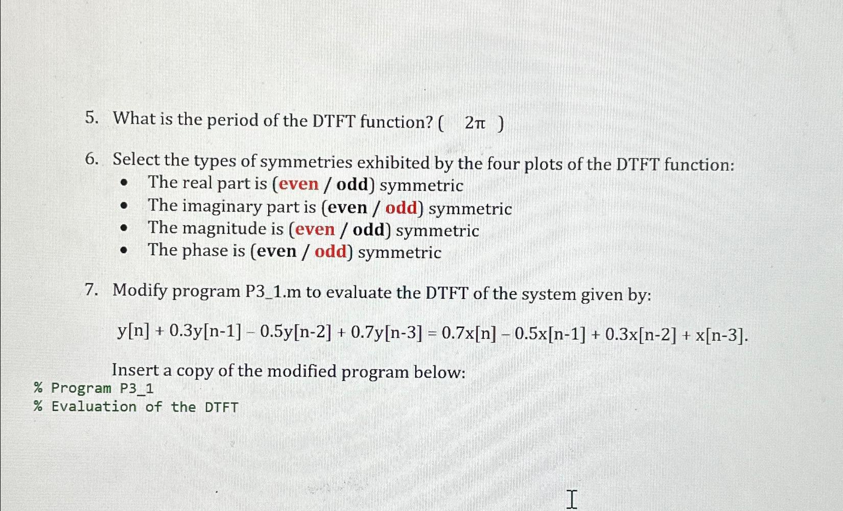 Solved What is the period of the DTFT function? ( 2\\\\pi | Chegg.com