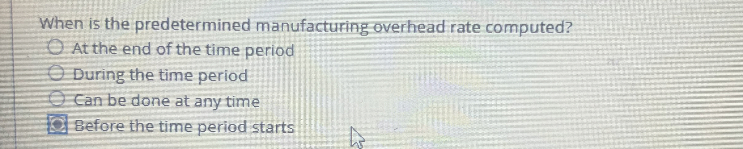 Solved When is the predetermined manufacturing overhead rate | Chegg.com