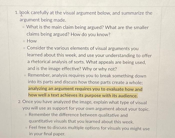 1. Lrook carefully at the visual argument below, and | Chegg.com