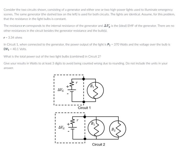 Solved Consider the two circuits shown, consisting of a | Chegg.com