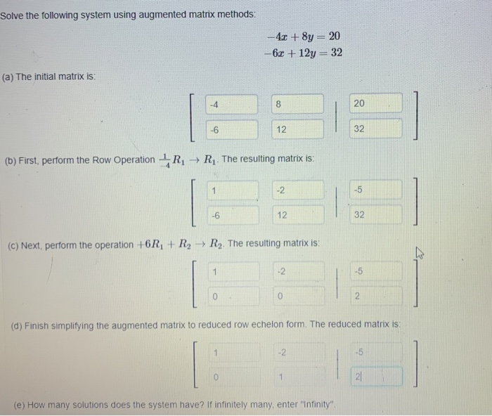 Solved Solve the following system using augmented matrix | Chegg.com