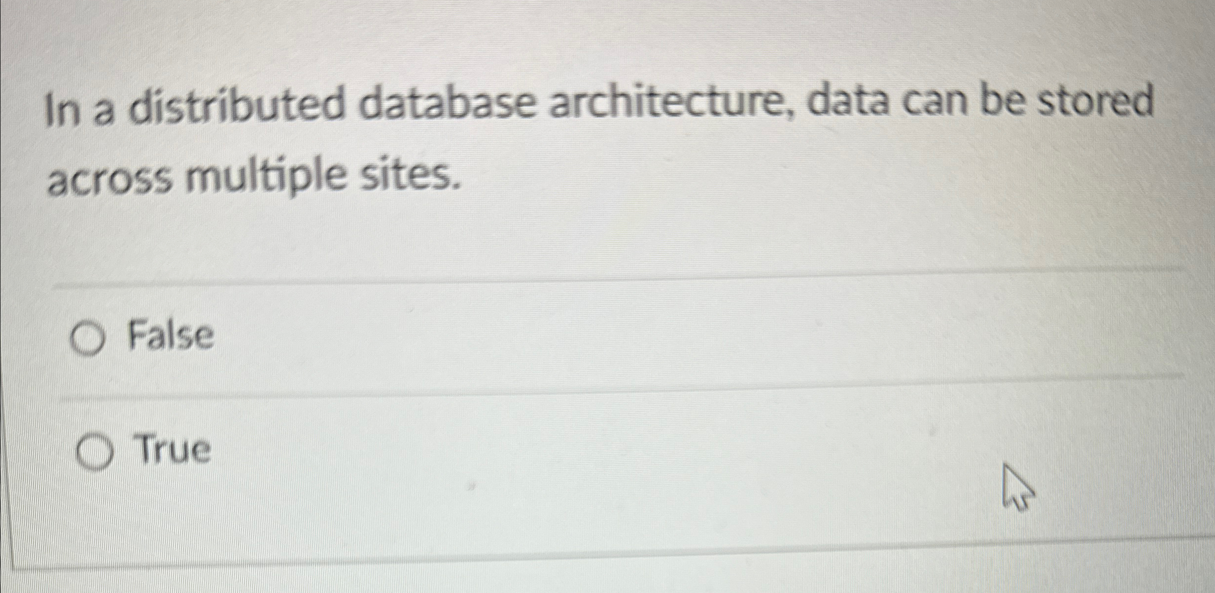 Solved In a distributed database architecture, data can be | Chegg.com