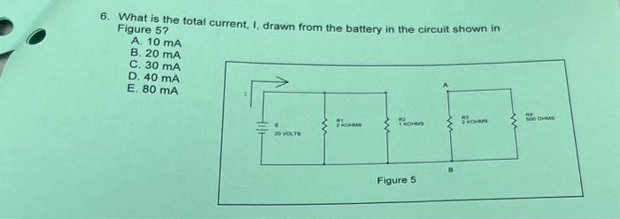 Solved 6. What is the total current, I, drawn from the | Chegg.com