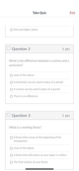 Question 2 1 pts What is the difference between a | Chegg.com