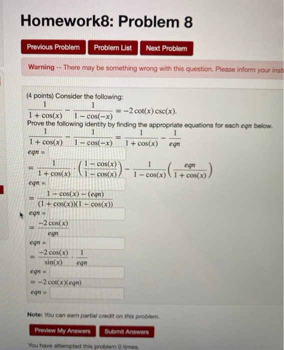 Solved Homework8: Problem 8 Previous Problem Problem List | Chegg.com