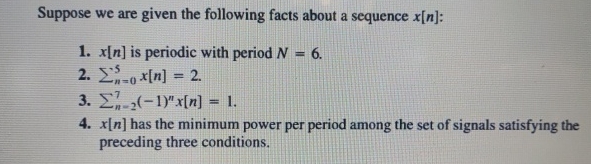 Solved Suppose we are given the following facts about a | Chegg.com